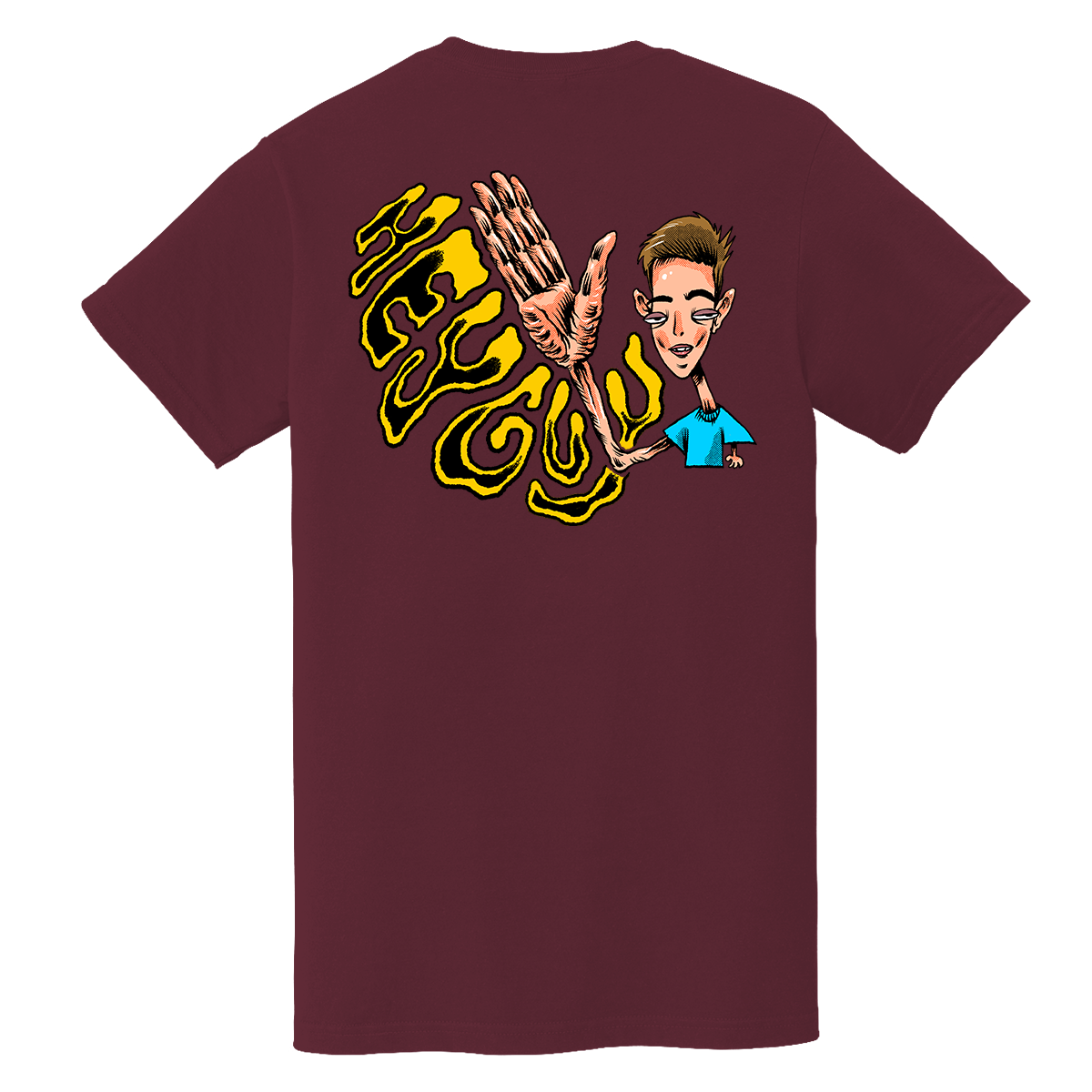 Hey Guy Cartoon Maroon Tee – Drew Gooden Shop